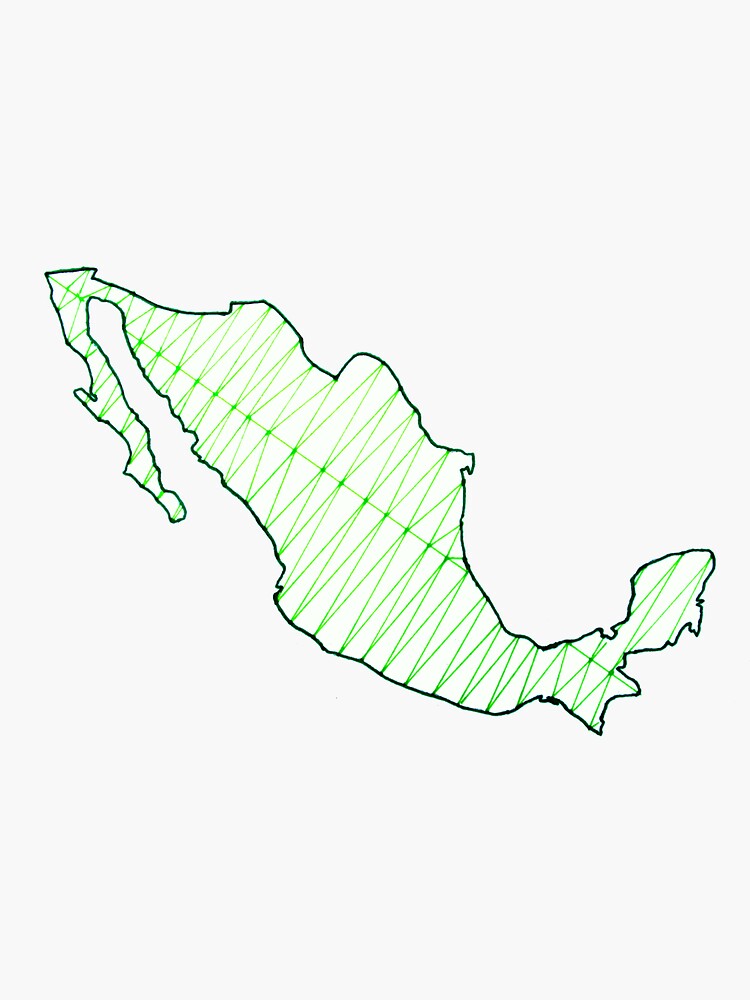 "Mexico map illustration" Sticker by acediscovery | Redbubble
