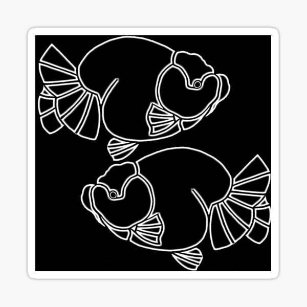 "Ranchu Goldfish Logo 5 in Black background" Sticker by Nosnah | Redbubble