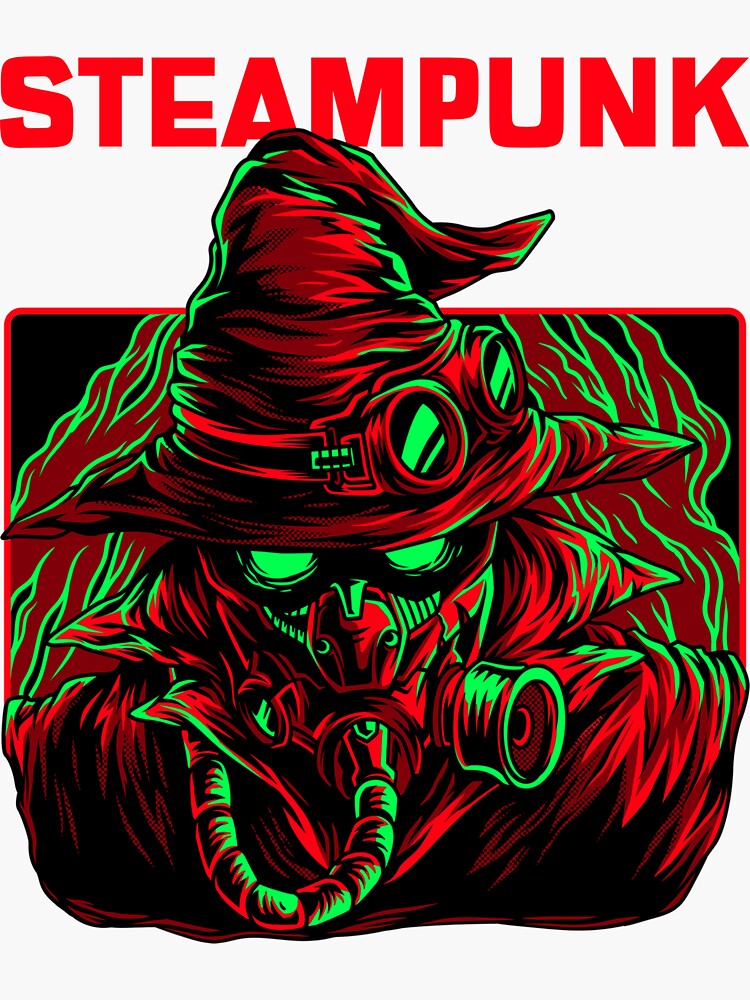 "steampunk wizard" Sticker by gnoskills | Redbubble