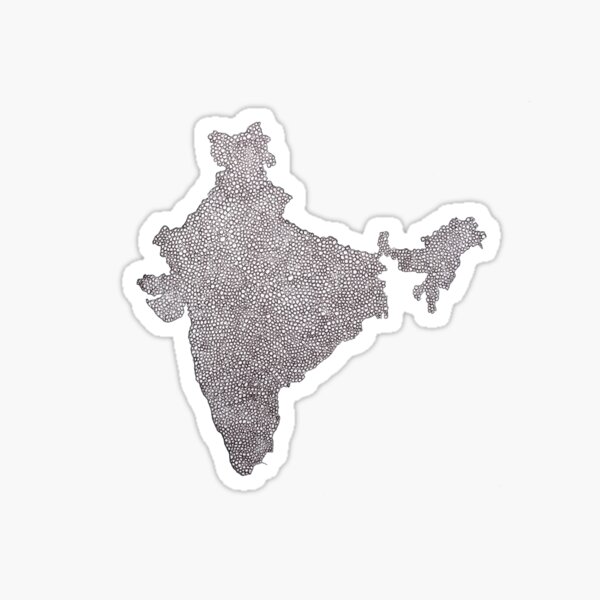 "India map illustration" Sticker for Sale by acediscovery | Redbubble