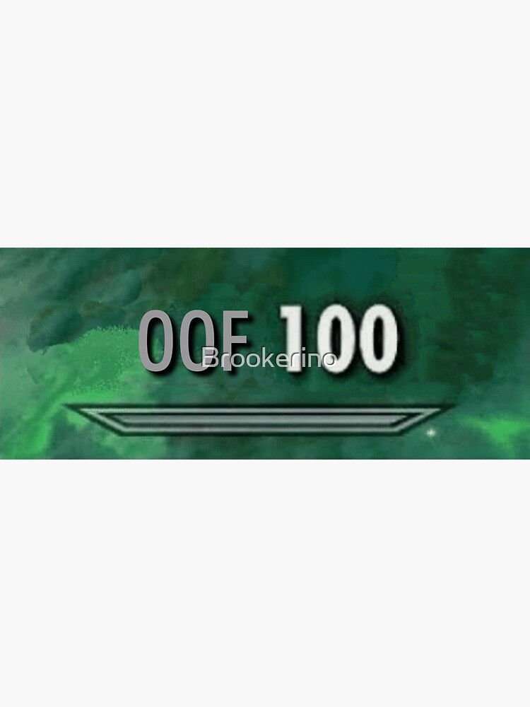 "100 Oof Skyrim" Sticker for Sale by Brookerino | Redbubble