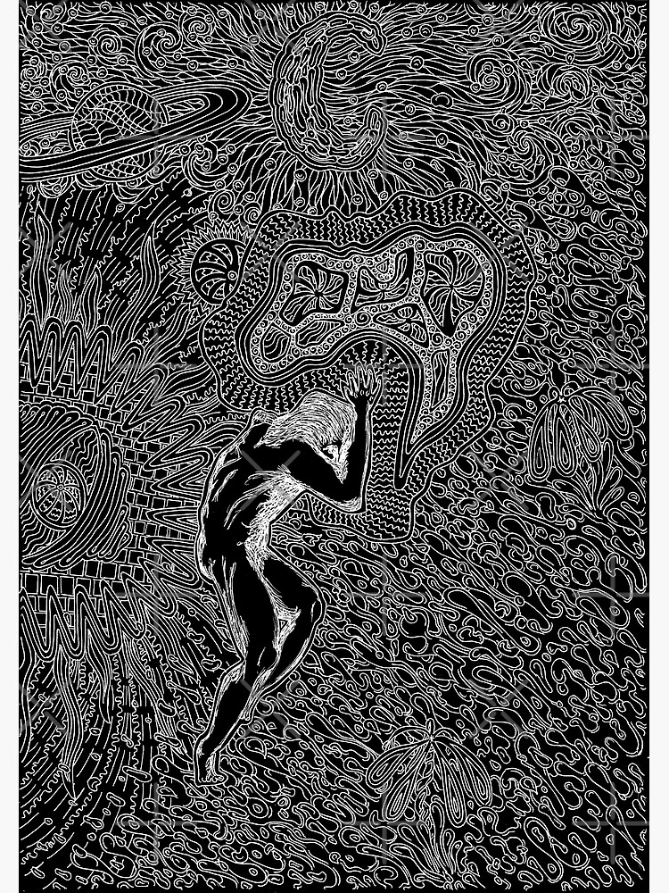 "PSYCHEDELIC TRIPPY HORROR VACUI MYTH OF SISYPHUS - linework" Poster ...