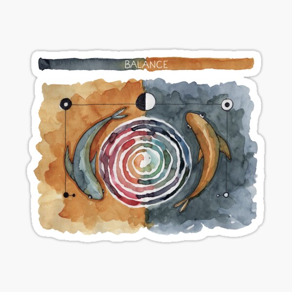 "Balance Spiral Fish" Sticker for Sale by MarianaBlackArt | Redbubble