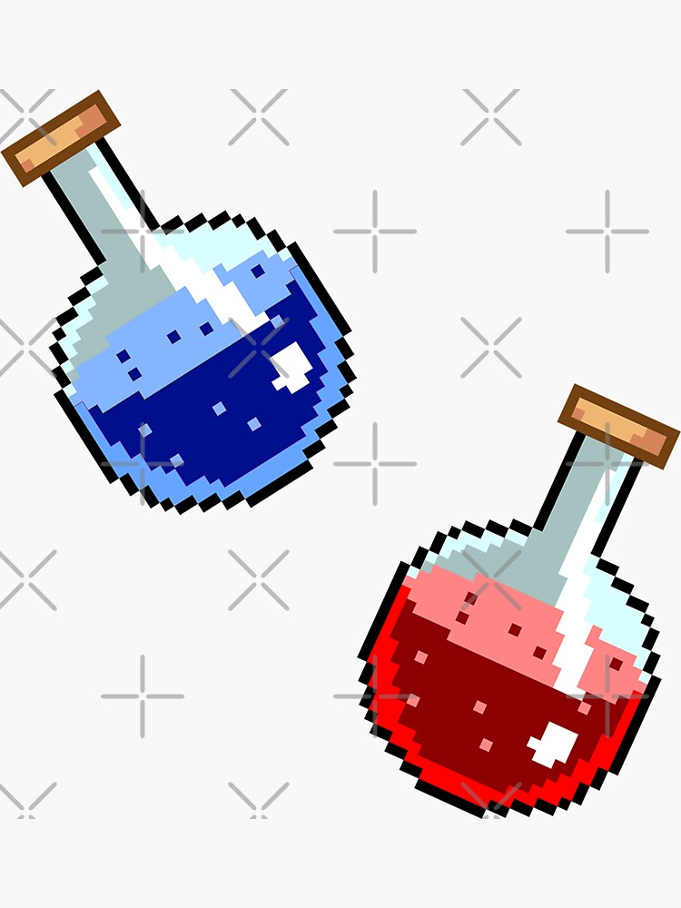 "the set of potion mana and health potion" Sticker by Jessebladezwork ...