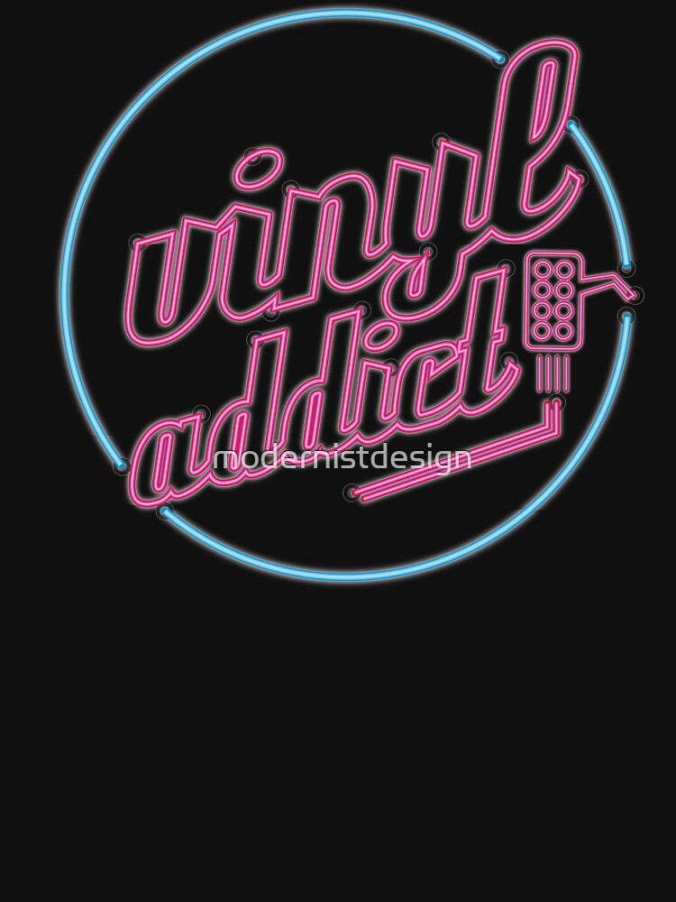 "Vinyl Addict Neon" T-shirt by modernistdesign | Redbubble
