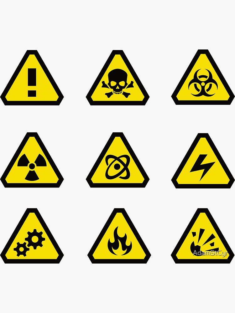 "Assorted Safety Signs " Sticker for Sale by AdamStCyr | Redbubble