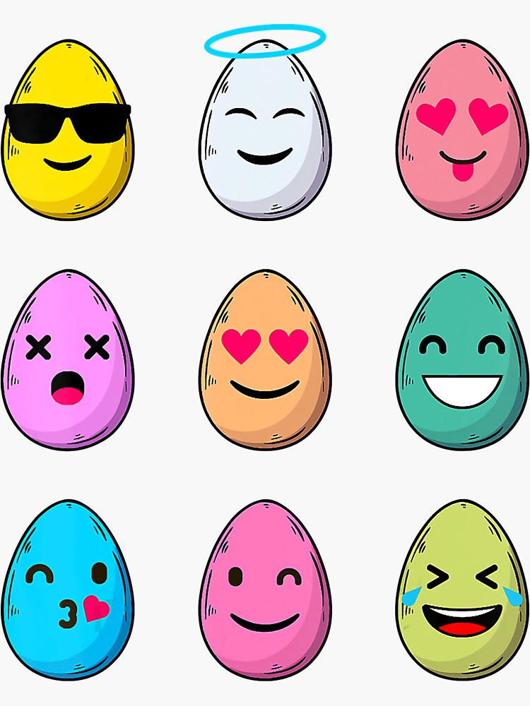 "Friends Easter Eggs Emojis Emoticons Girls" Sticker for Sale by ...
