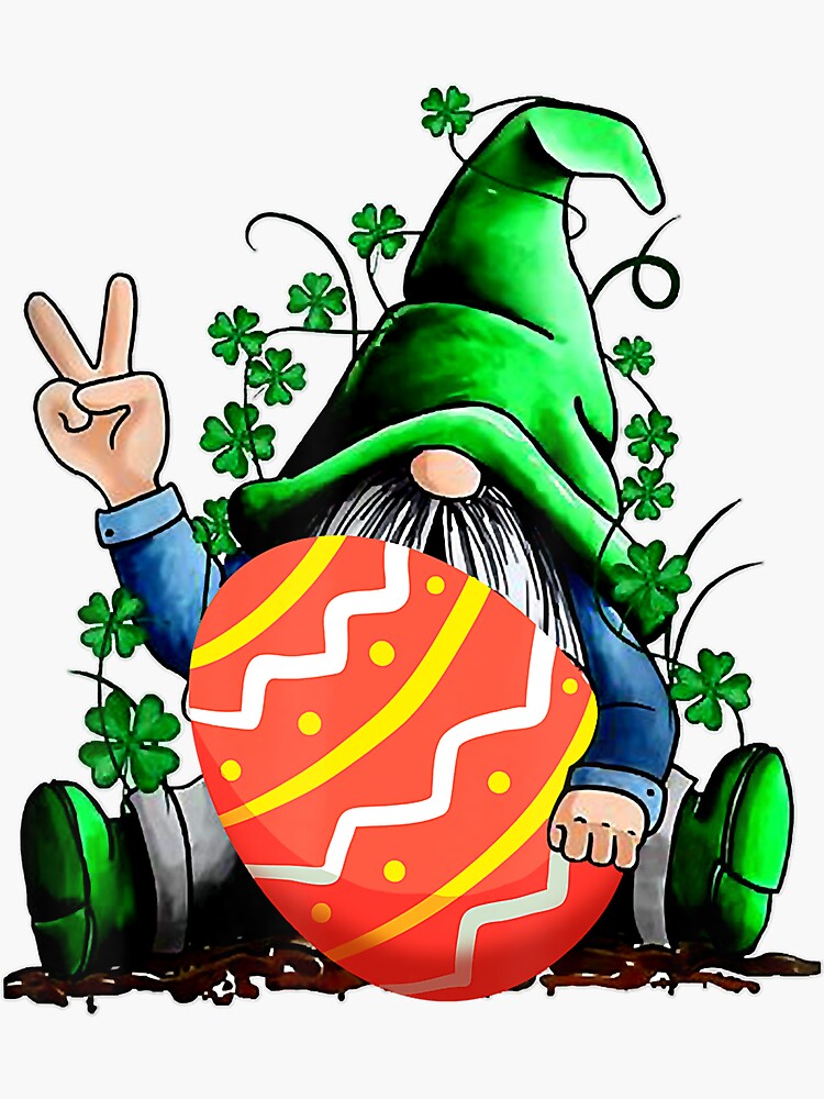 "Gnomes Hippie Clover St Patricks Egg Easter Day" Sticker for Sale by ...