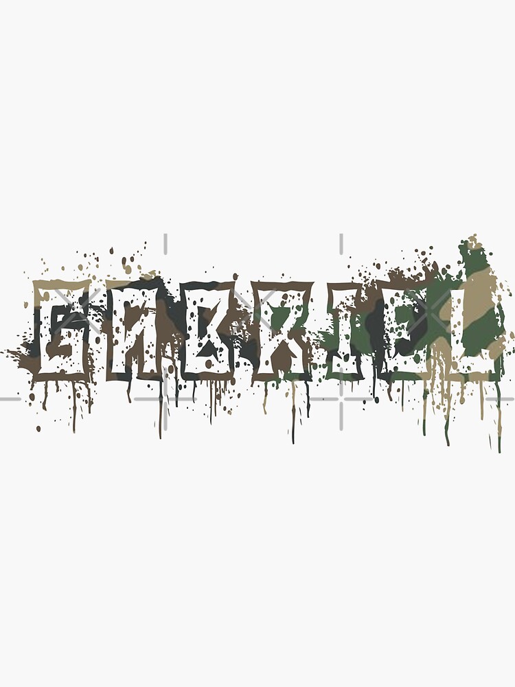"gabriel name camoflage" Sticker for Sale by timestory | Redbubble