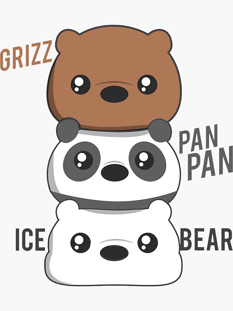 Pegatina con la obra «Osos Escandalosos Chibi | Cute Pardo, Panda y ...