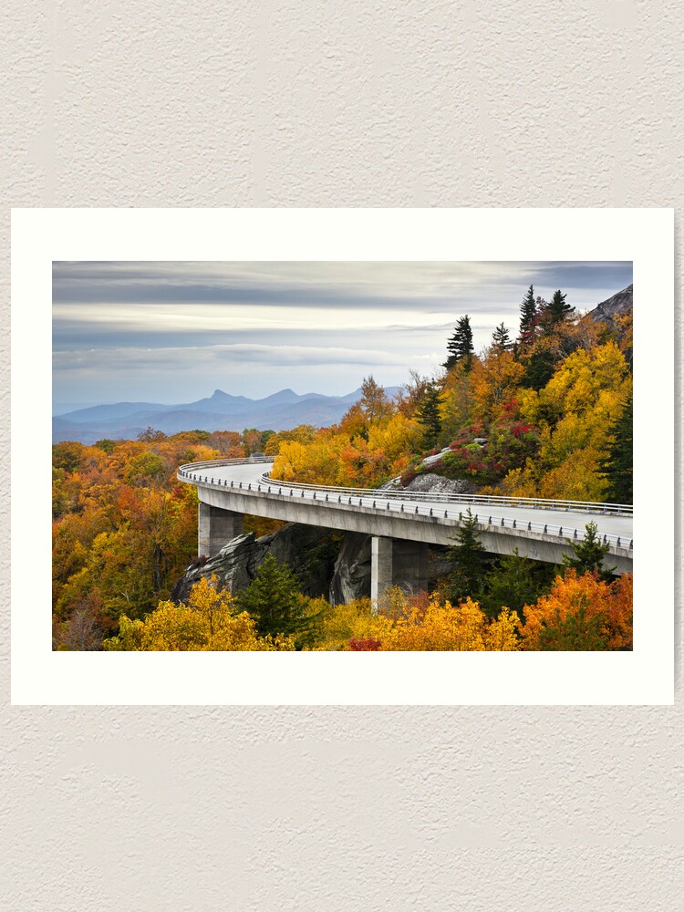 "Linn Cove Viaduct - Blue Ridge Parkway Fall Foliage" Art Print for ...