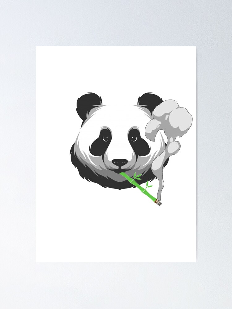 "Panda smoking a bamboo" Poster for Sale by CorentinKer | Redbubble