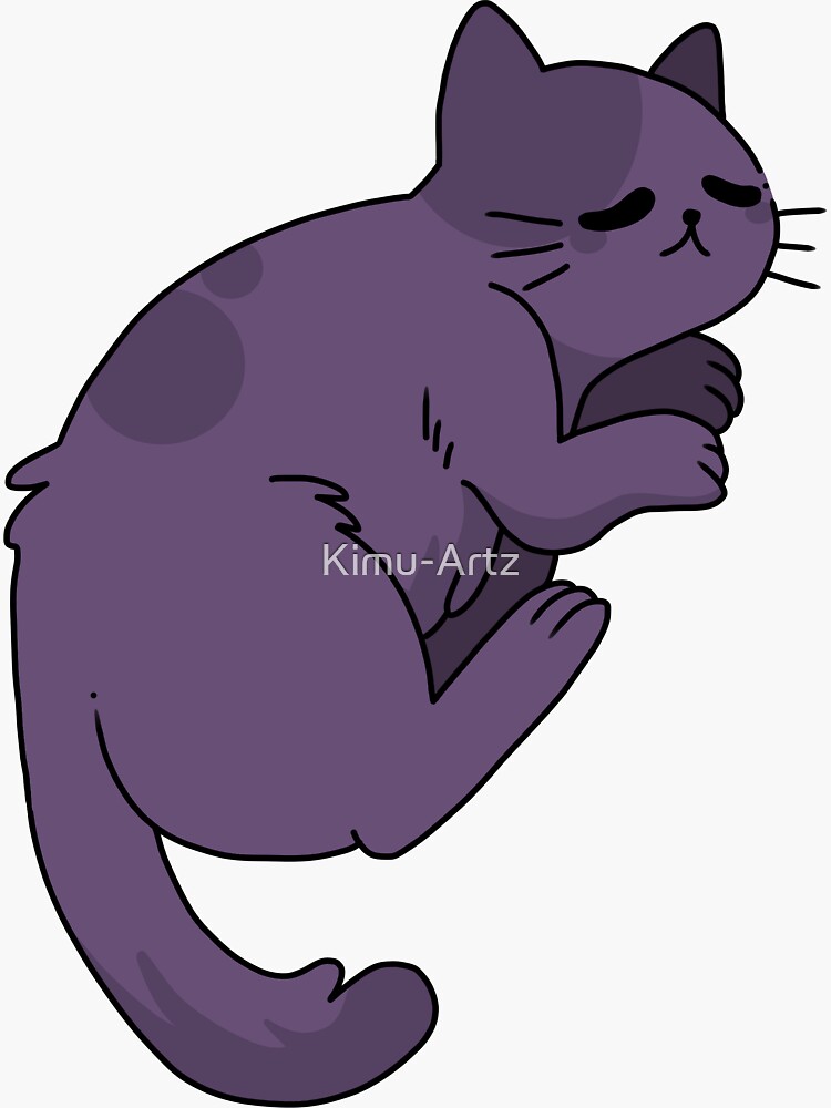 "Purple Cat" Sticker for Sale by Kimu-Artz | Redbubble