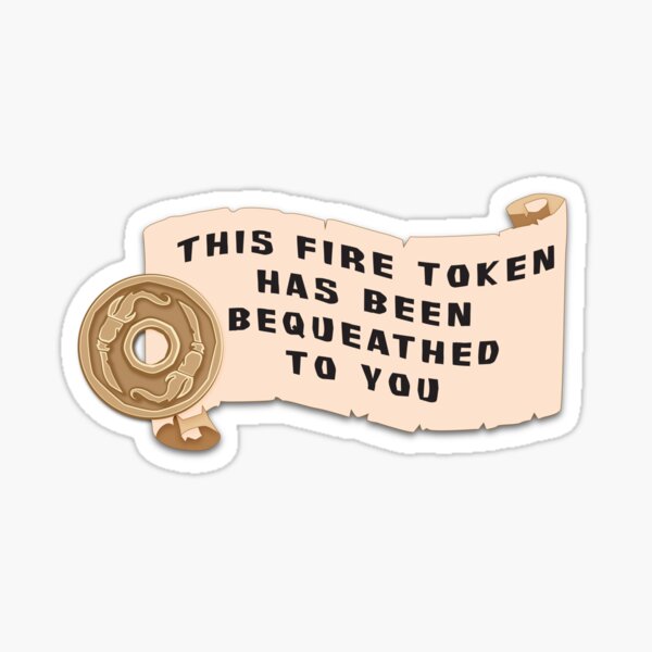 "Fire Token parchment2" Sticker for Sale by minkfloyd | Redbubble