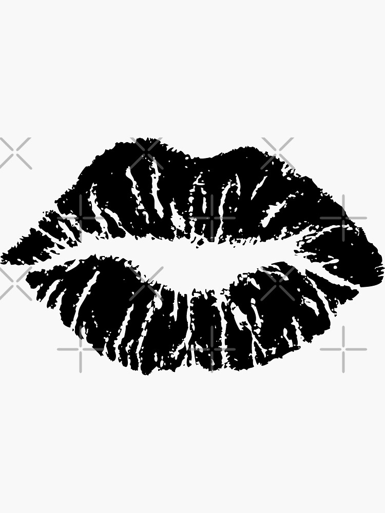 "Kiss Mark Pattern | Black and White" Sticker for Sale by kcstudio ...