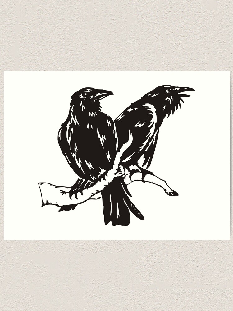 "Hugin and Munin" Art Print by wikingershirts | Redbubble