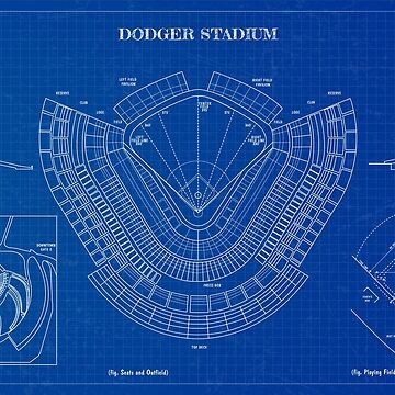 "Dodger Stadium (Blueprint)" Poster for Sale by BGALAXY | Redbubble