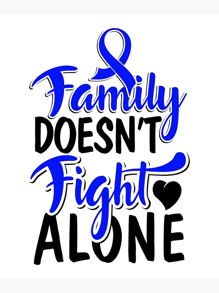 "Colon Cancer Blue Ribbon CRC Awareness Support Family Walk design ...