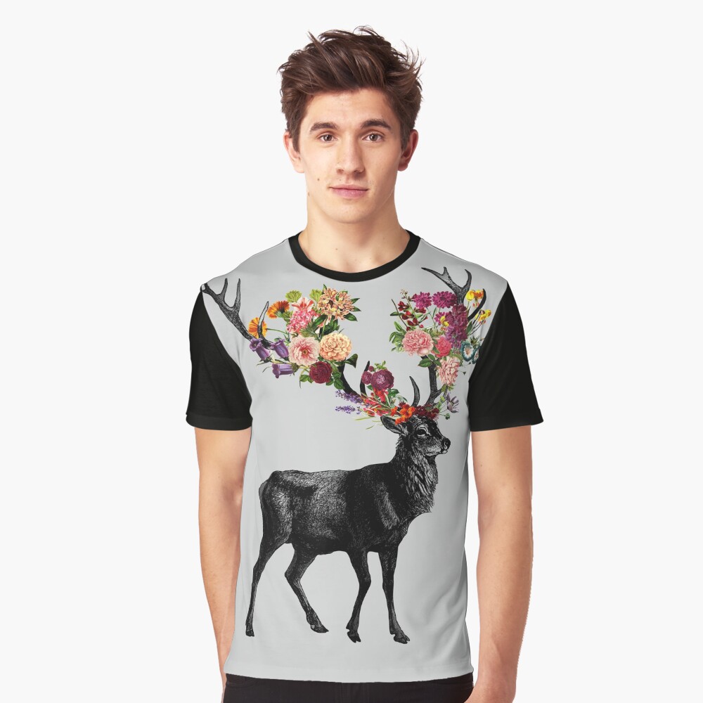 "Spring Itself Deer Floral by Tobe Fonseca" Essential T-Shirt for Sale ...