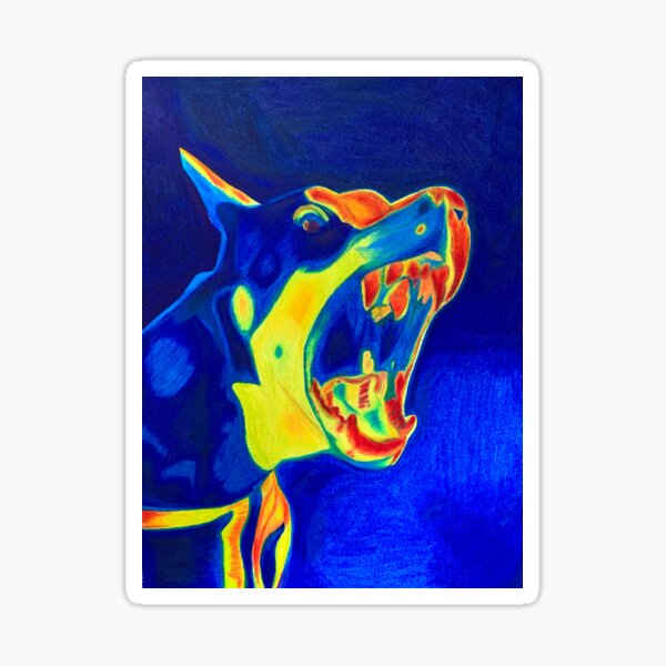 "Thermal-Camera Dobermann Dog Barking" Sticker for Sale by dragspice ...