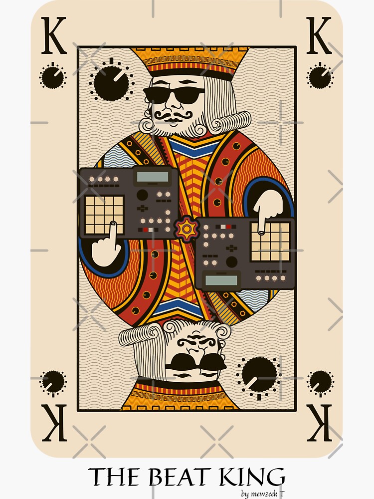 "Beatmaker King Card for Music Producer and Dj" Sticker by mewzeek-T ...