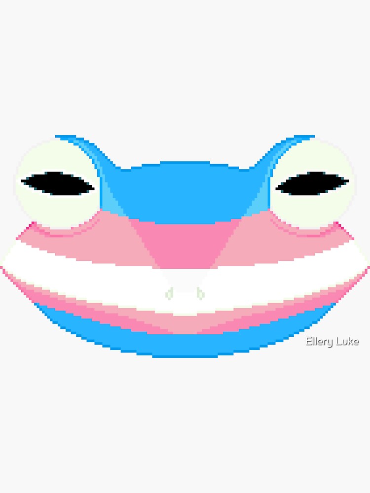 "Trans Pride Pixel Frog" Sticker by lauramiggs | Redbubble