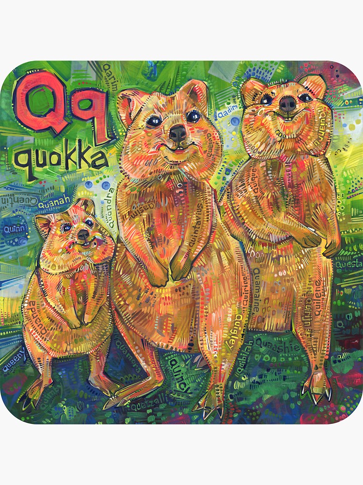 " Q Is for Quokka - 2020" Sticker for Sale by gwennpaints | Redbubble