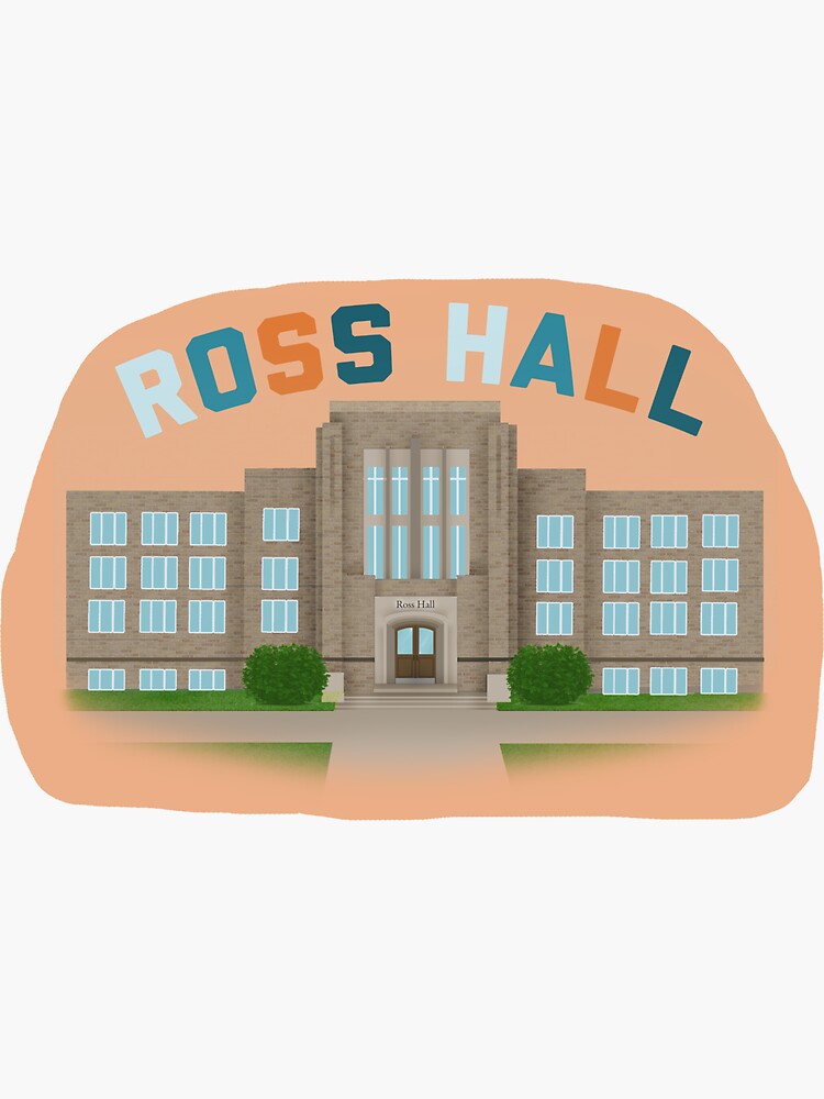 "Colorful Ross Hall" Sticker for Sale by llaux | Redbubble