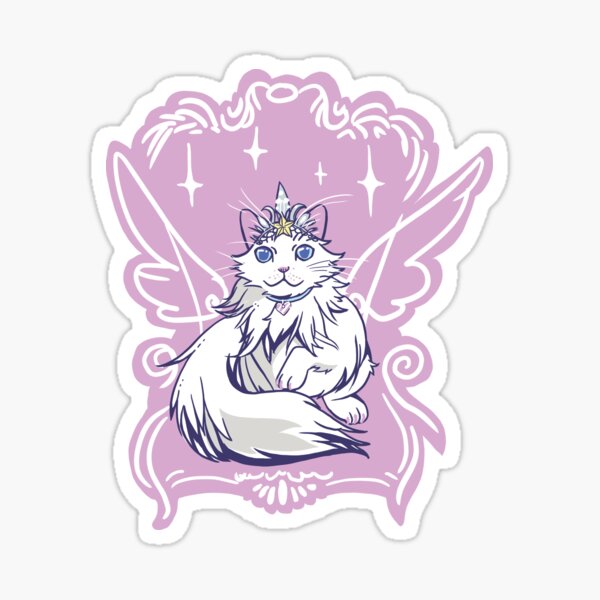 "Princess Mercedes, Pink Fairy Cat" Sticker by GalacticNine | Redbubble