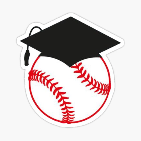 "Baseball Cap and Gown" Sticker by madieemoon | Redbubble