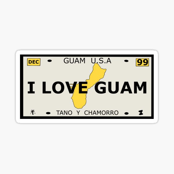 "Guam Vanity Plate "I LOVE GUAM"" Sticker for Sale by joeymesa70 ...