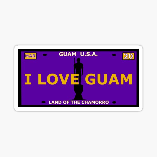 "Guam Vanity Plate "I LOVE GUAM"" Sticker for Sale by joeymesa70 ...