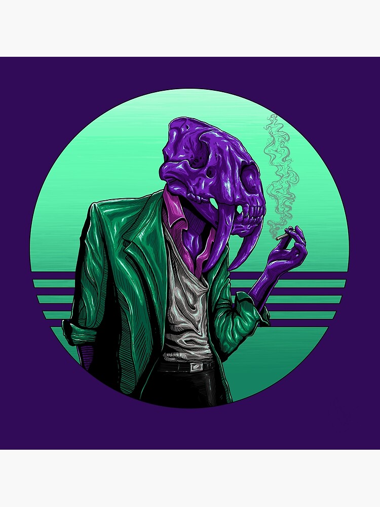 "Synthwave Saber-tooth Skull" Canvas Print for Sale by ColdPebble ...