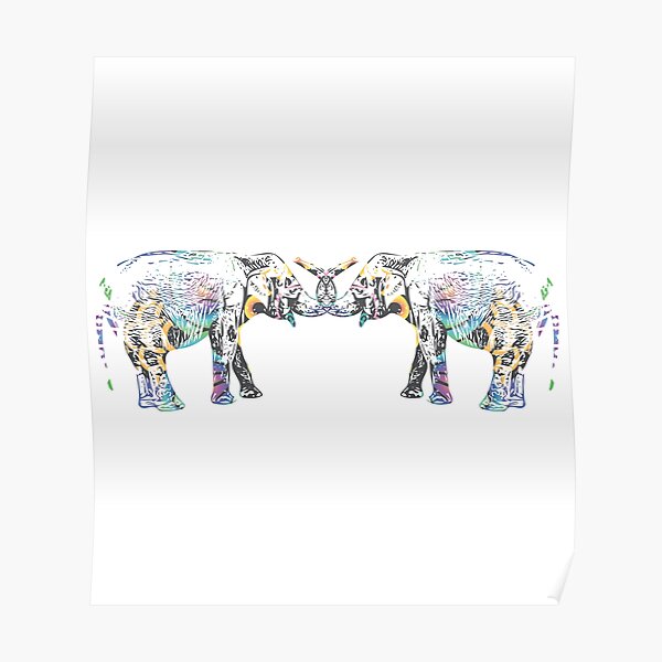 "Double Elephants" Poster for Sale by mikkilmack8 | Redbubble