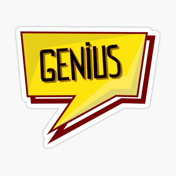 "Genius" Sticker for Sale by PaperBoatMerch | Redbubble