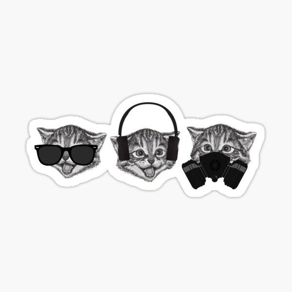 "Three Wise Cats, Meme Funny Viral Slogan" Sticker for Sale by ...
