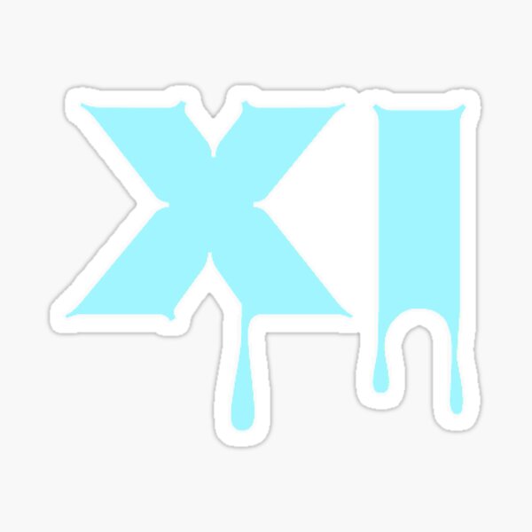"teal drip xi greek word" Sticker by isabellamwilson | Redbubble