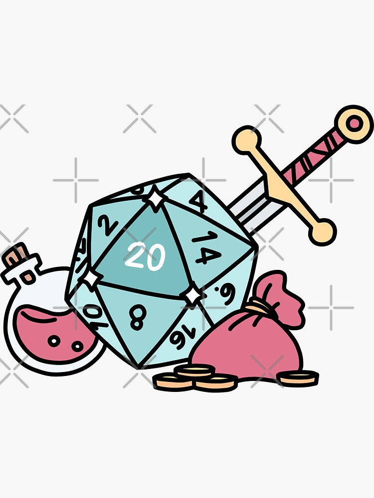 "D20 dice" Sticker for Sale by fefisbf | Redbubble
