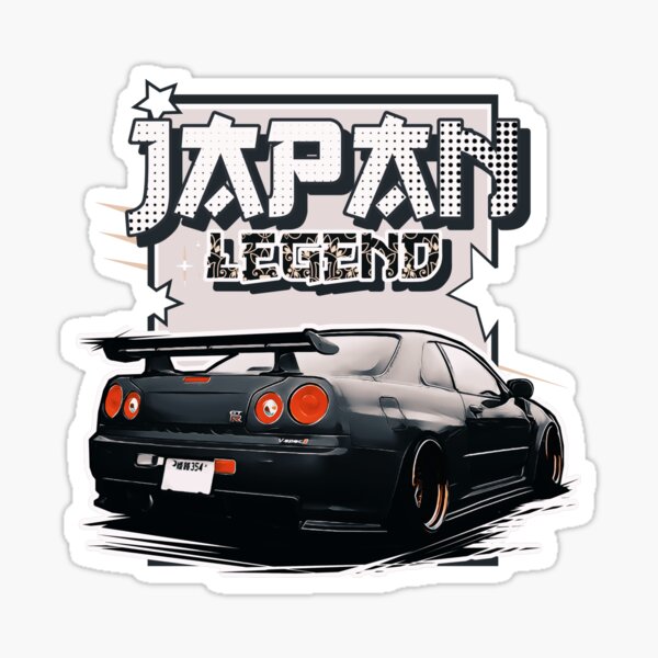 "Nissan GTR R34" Sticker for Sale by Zorom98 | Redbubble