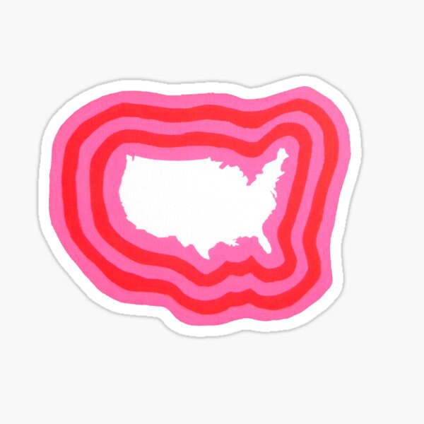 "Red and Pink USA map" Sticker for Sale by acediscovery | Redbubble