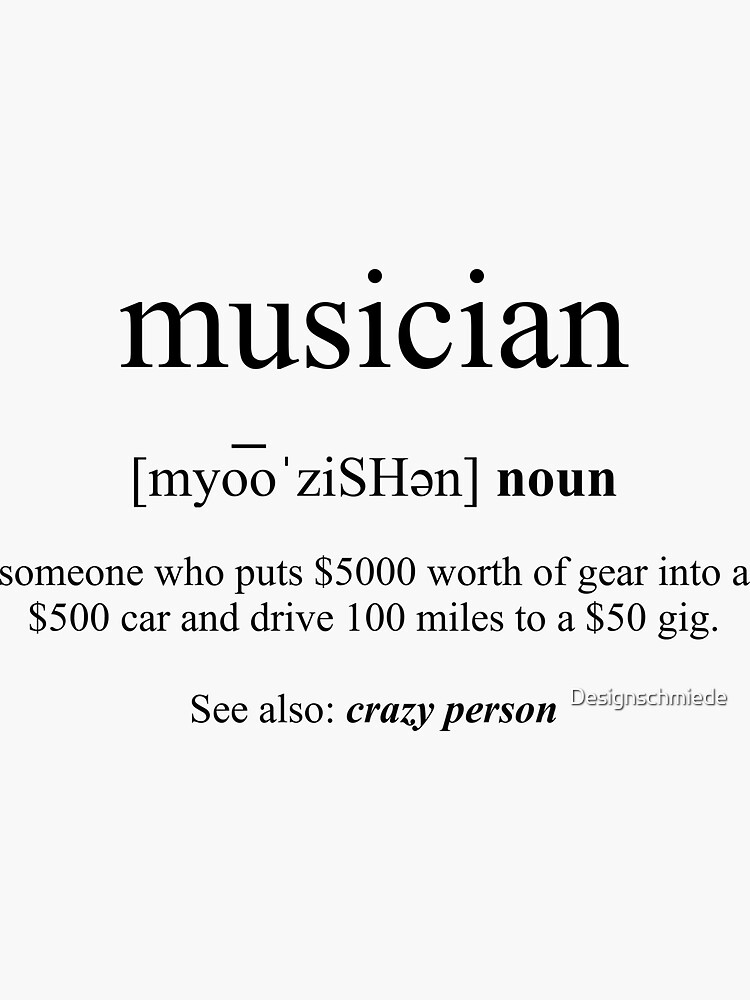 "Musician Definition | Dictionary Collection" Sticker for Sale by ...