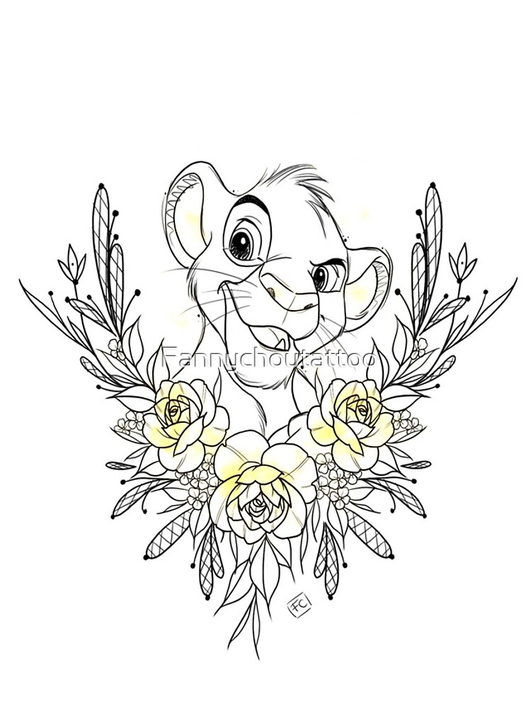 "Simba and peony flower" iPhone Case for Sale by Fannychoutattoo ...