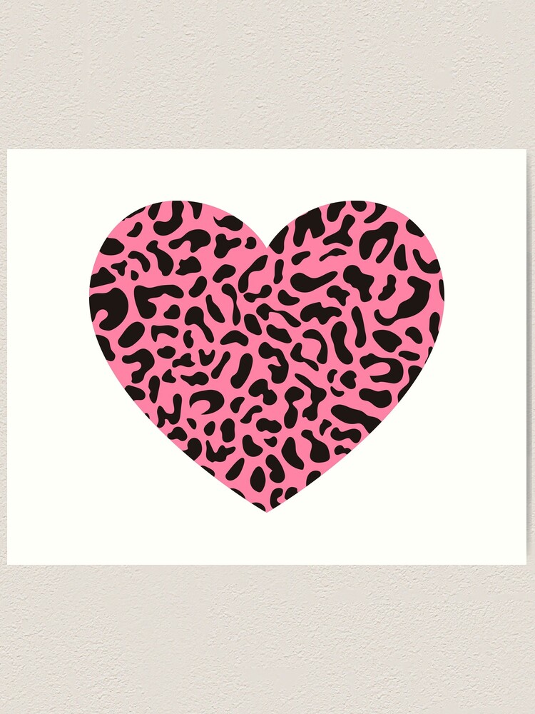 Pink Animal Print Hearts Leopard Print Heart Vector Stock Vector