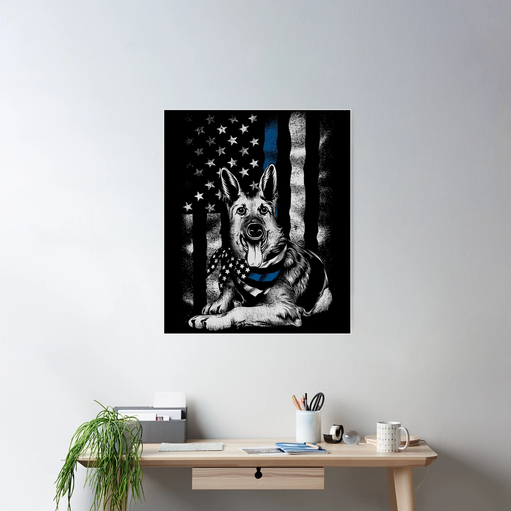 Law Enforcement Gifts Protect And Serve K9 Police Thin Blue Line German ...