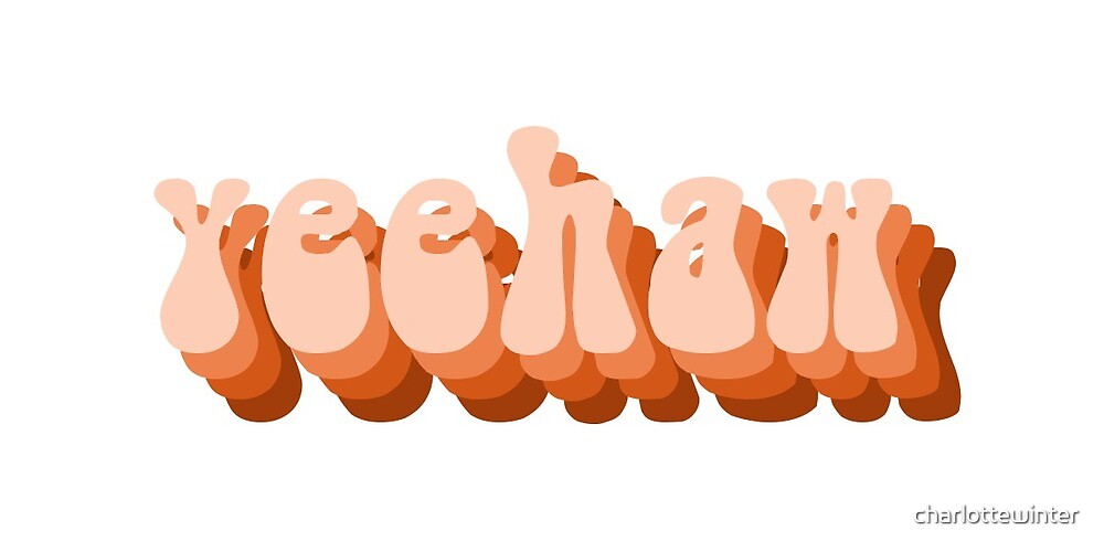 "yeehaw sticker - yeehaw text, yeehaw, 70s text, retro, trippy, retro ...