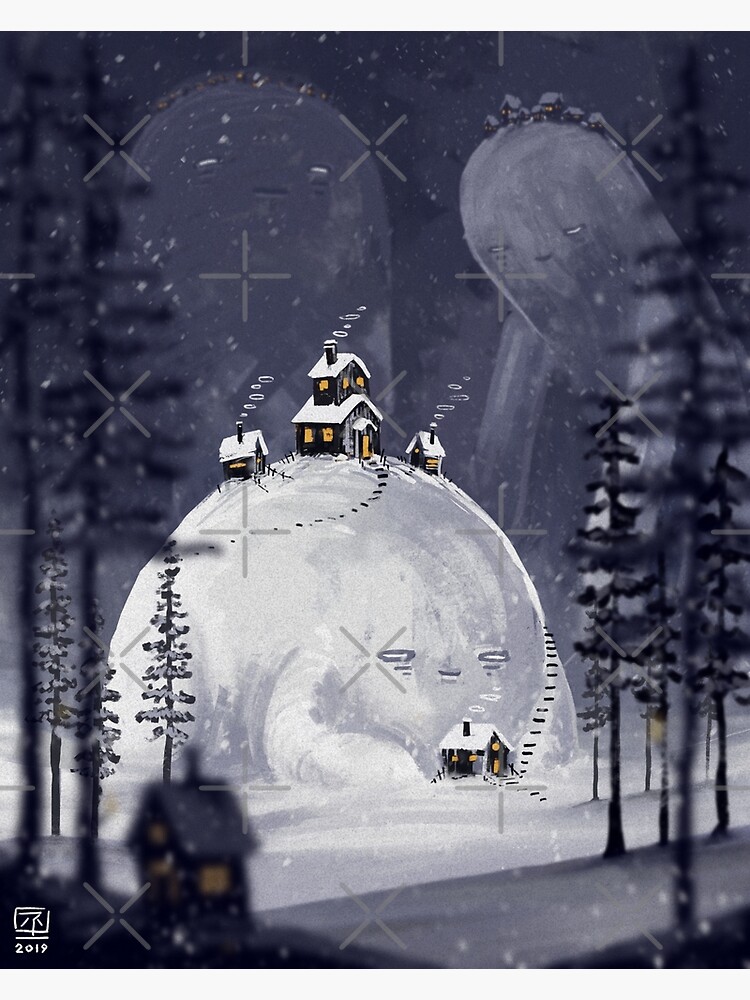 "Snomes - Snow Golem Snow Homes" Poster by artmango | Redbubble
