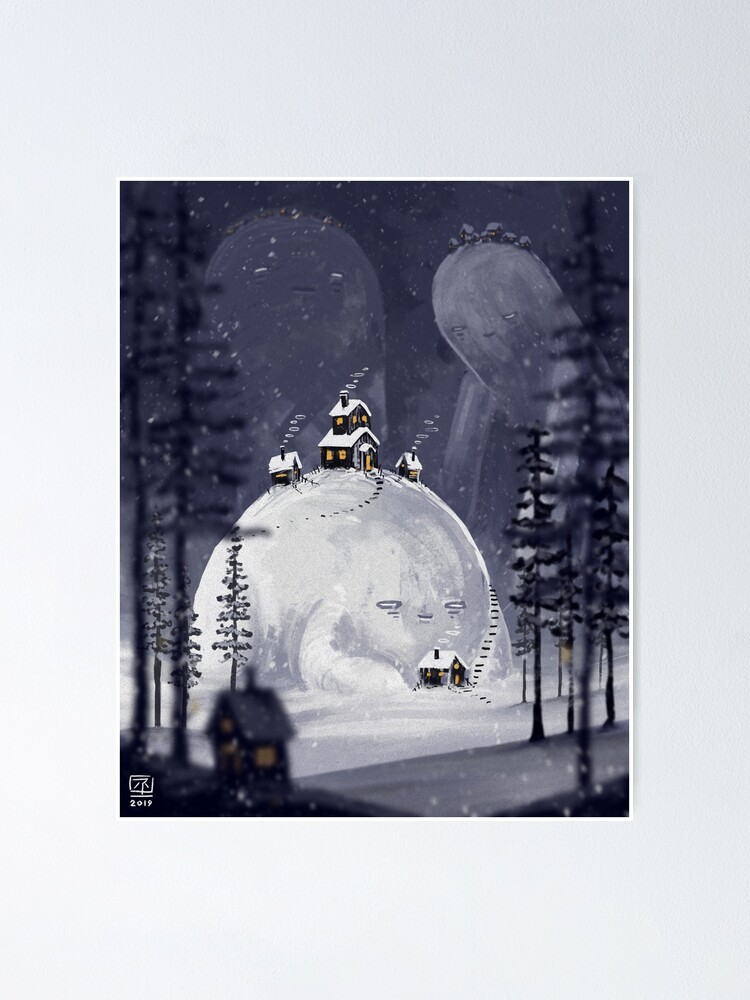 "Snomes - Snow Golem Snow Homes" Poster by artmango | Redbubble