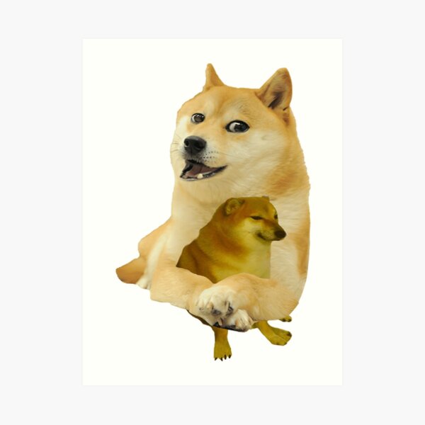 Lámina artística «doge cheems abrazo» de moonman1232141 | Redbubble