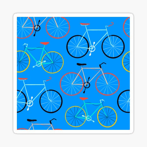 "Bright blue bikes" Sticker for Sale by inkblotcreative | Redbubble