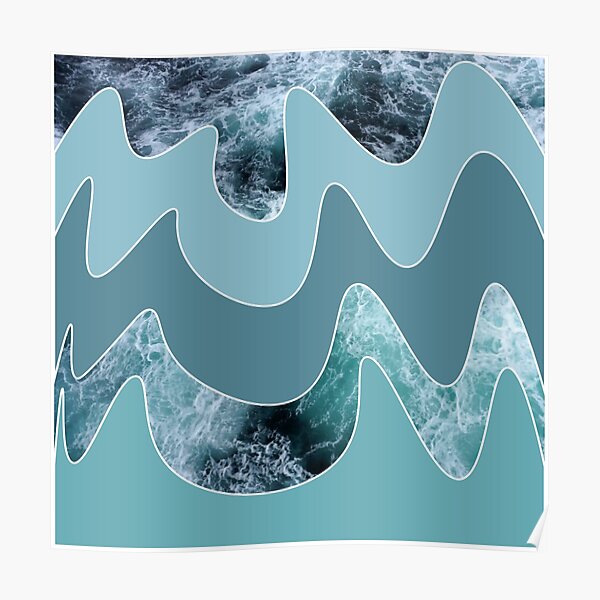 "Blue wave design" Poster by mels-designs | Redbubble